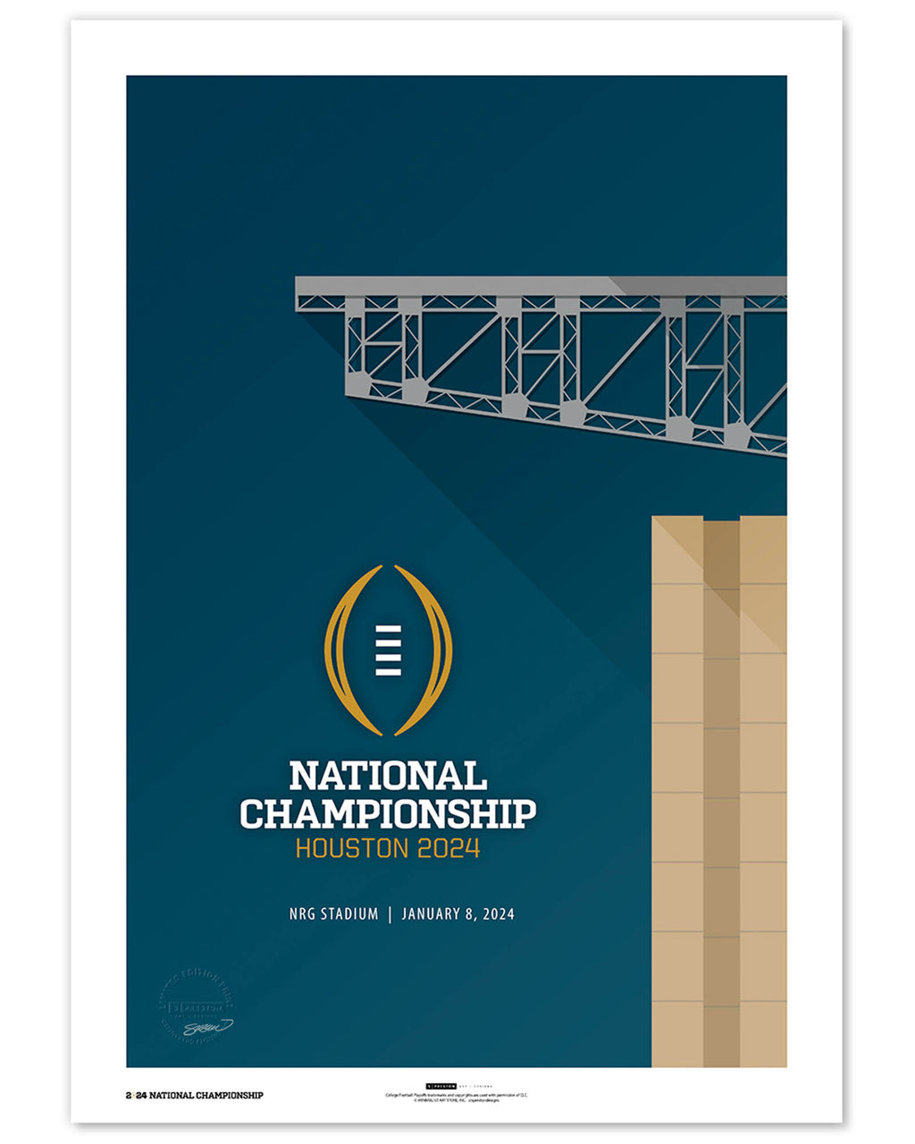 Minimalist NRG Stadium - 2024 College Football Playoff Championship ...