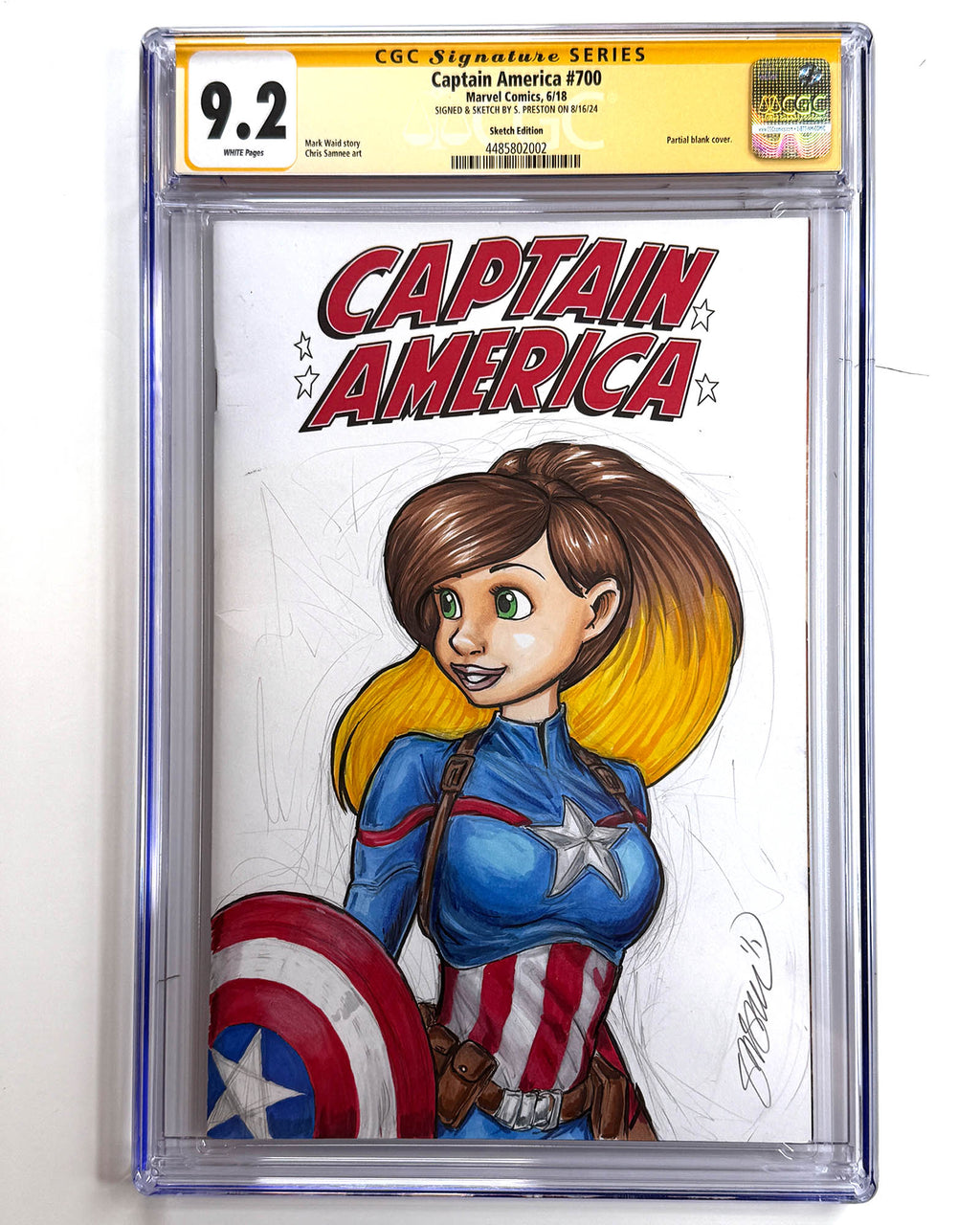 ORIGINAL ART - KONNI MACKENZIE Sketch CGC 9.2 Signature Series Captain ...