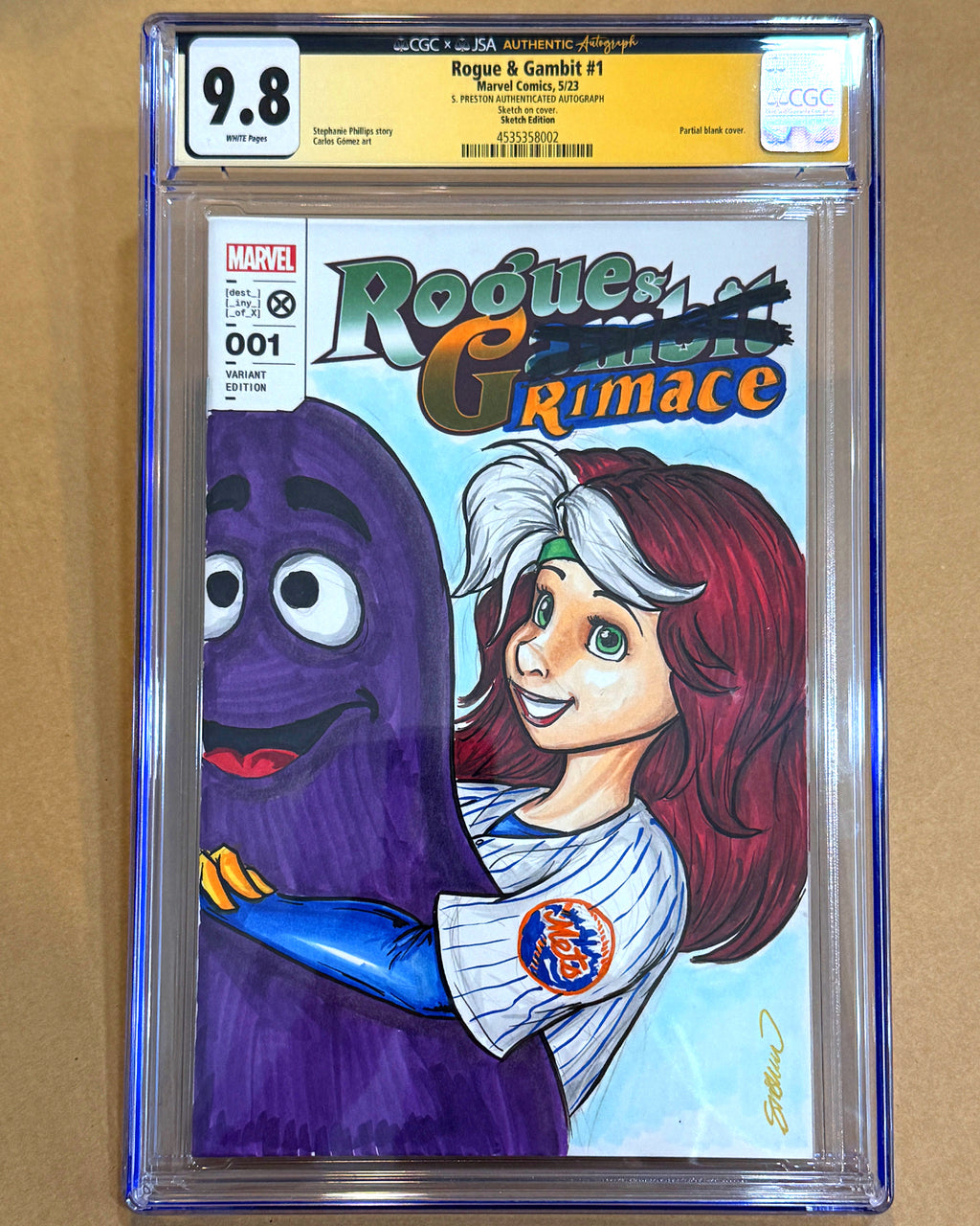 ORIGINAL ART - Mets Rogue Grimace Sketch CGC 9.8 Signature Series Rogu ...
