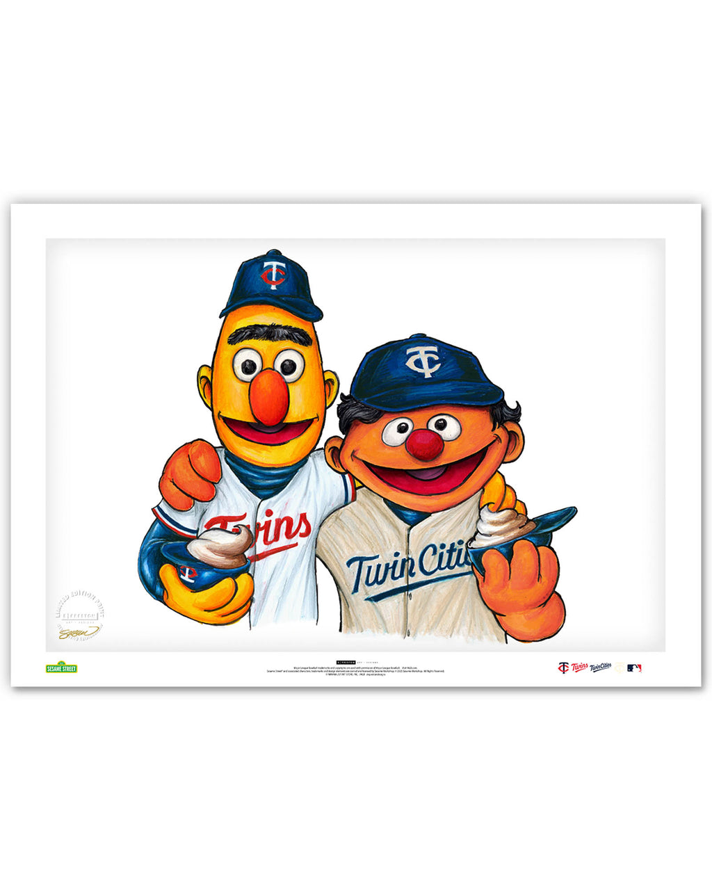 Sesame Street x MLB - Minnesota Twins by S. Preston Art Print – S ...