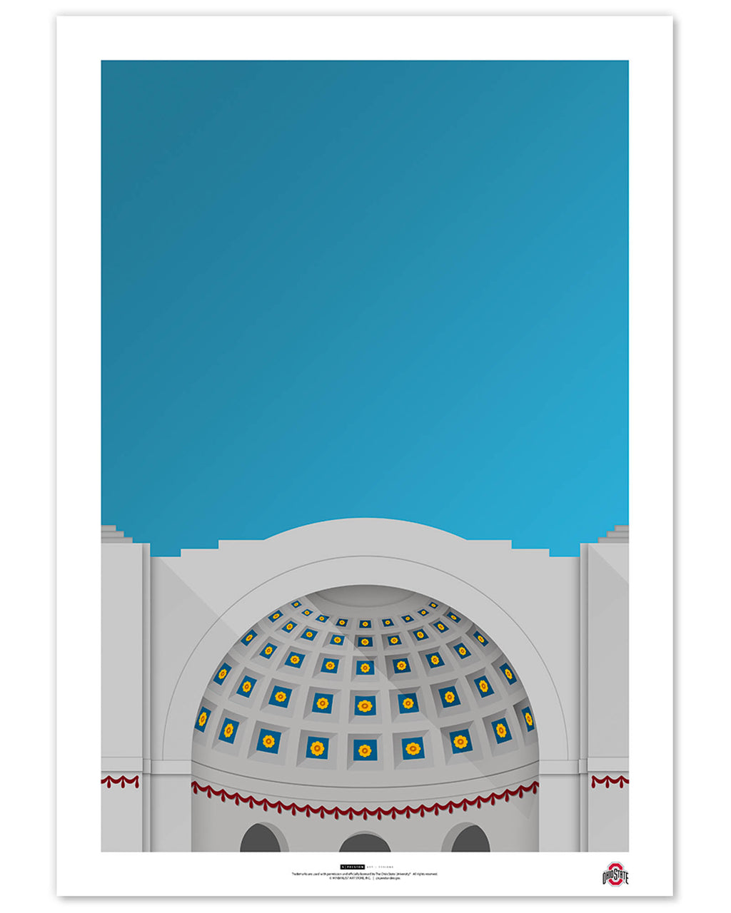 Ohio State Buckeyes - Minimalist Ohio Stadium Art Print by S. Preston ...