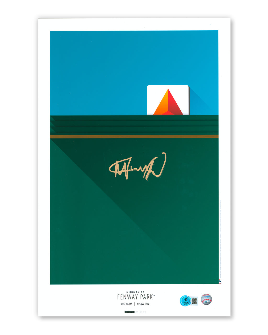 Minimalist Fenway Park Poster Print - Manny Ramirez Autographed - Auth ...