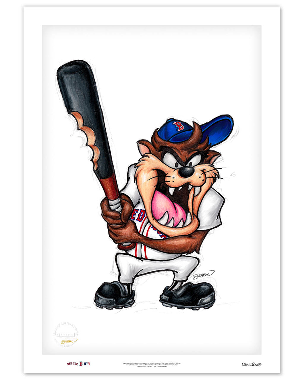 Taz On Deck x MLB - Red Sox Poster Print by S. Preston – S. Preston Art ...