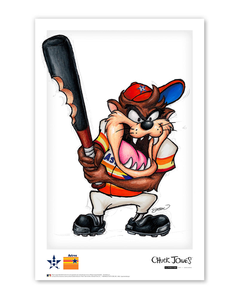 Tasmanian Devil x MLB - Houston Astros by S. Preston Art Print – S ...