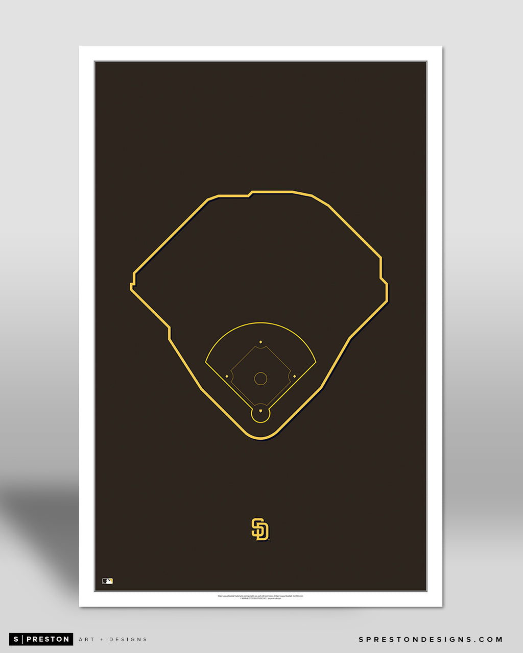 MLB Outline Ballpark - Petco Park - San Diego Padres – S. Preston Art ...