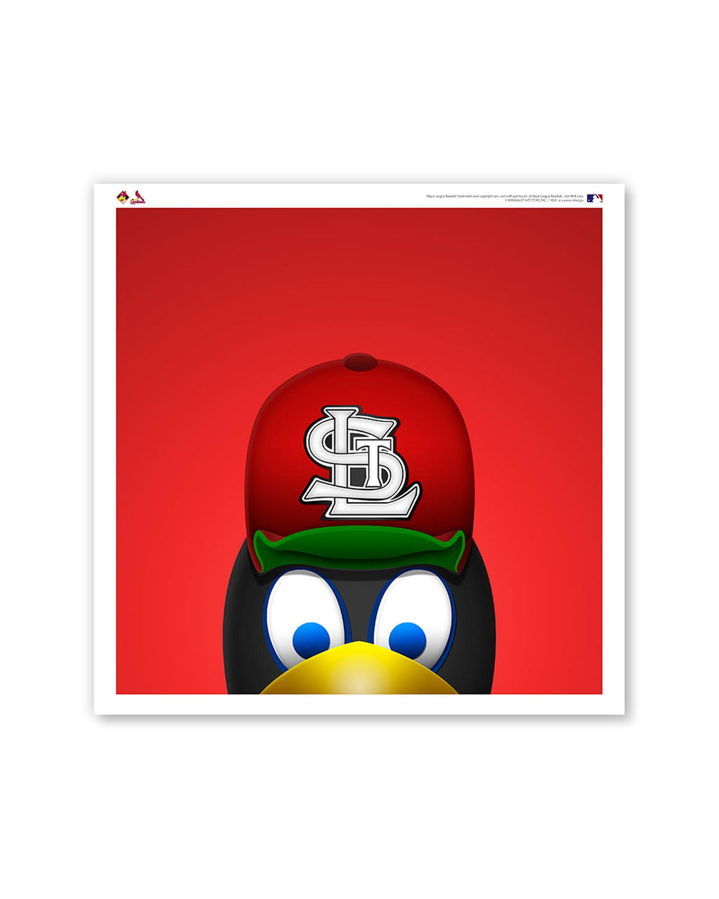 Minimalist Fredbird Square Poster Print St. Louis Cardinals Mascot S ...