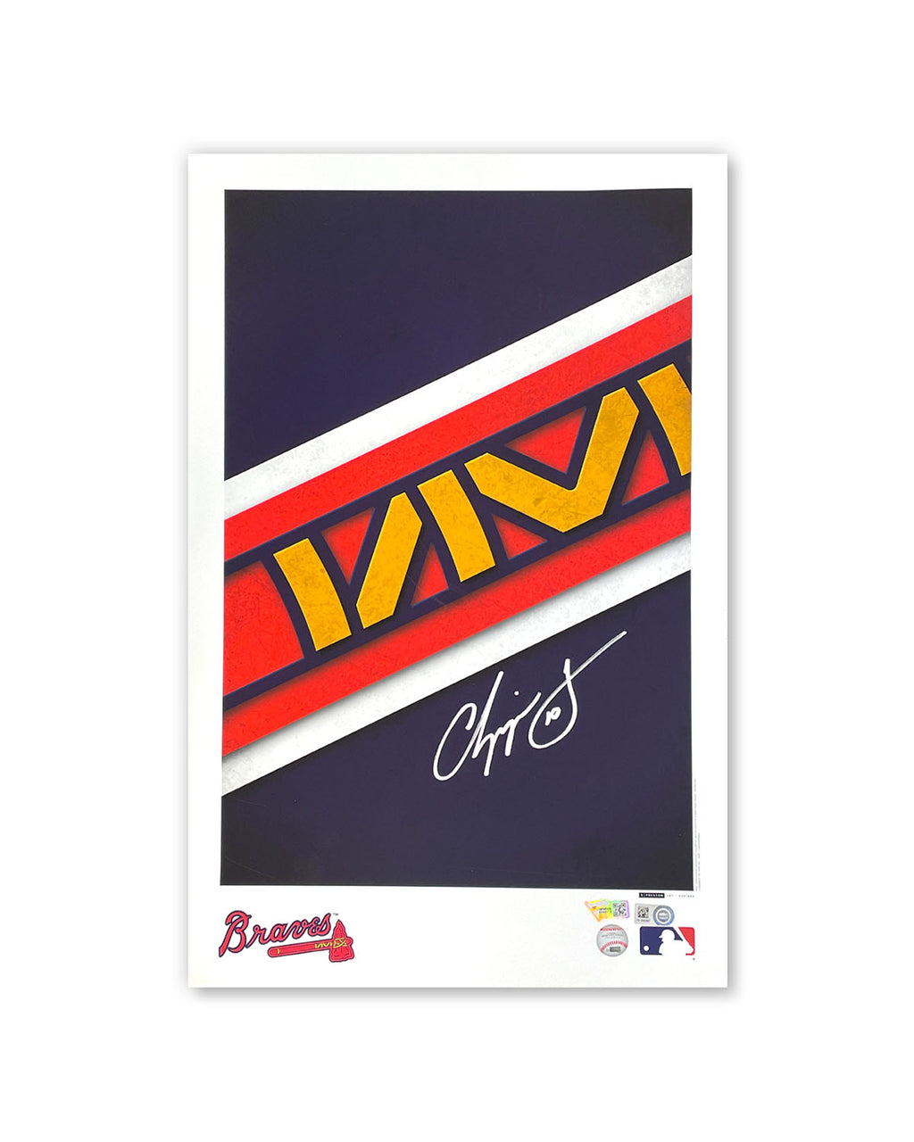 Minimalist Braves Logo - Chipper Jones Autographed - Poster Print - ML ...