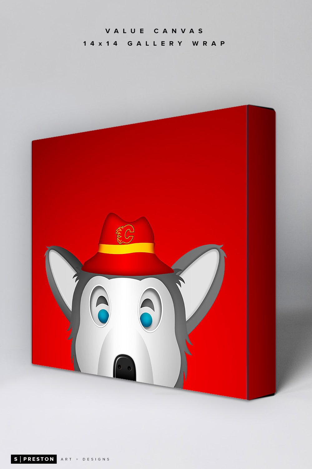 Minimalist Harvey The Hound Canvas Wrap - Calgary Flames – S. Preston ...